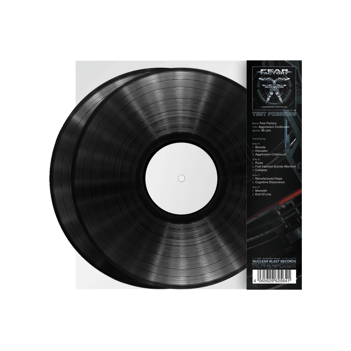 Fear Factory “Aggression Continuum” TEST PRESSING – Nuclear Blast USA