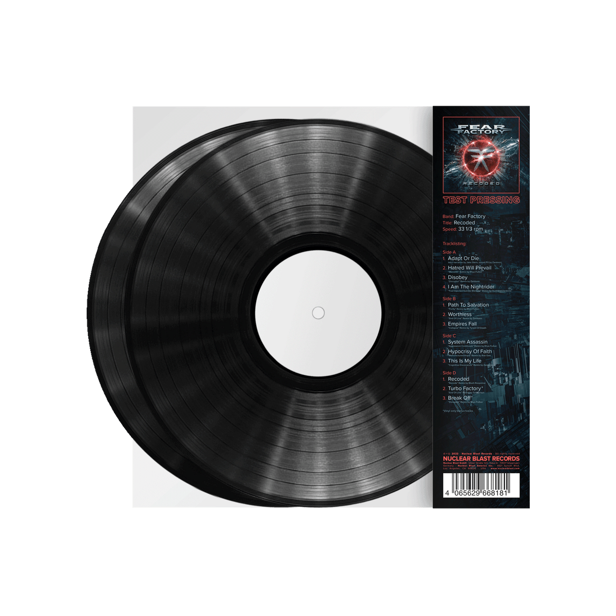 Fear Factory “Recoded” TEST PRESSING – Nuclear Blast USA